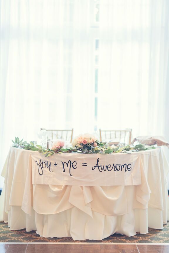 Whimsical Linen Sweetheart Table Sign