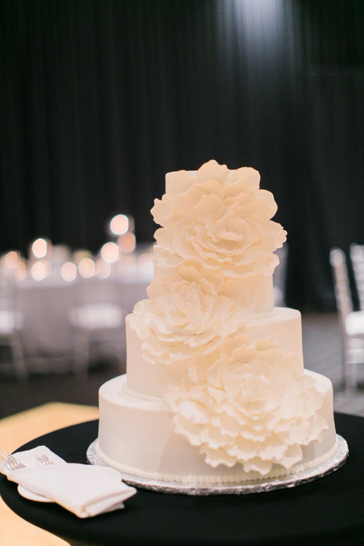 Ivory Wedding Cake with Fondant Peonies