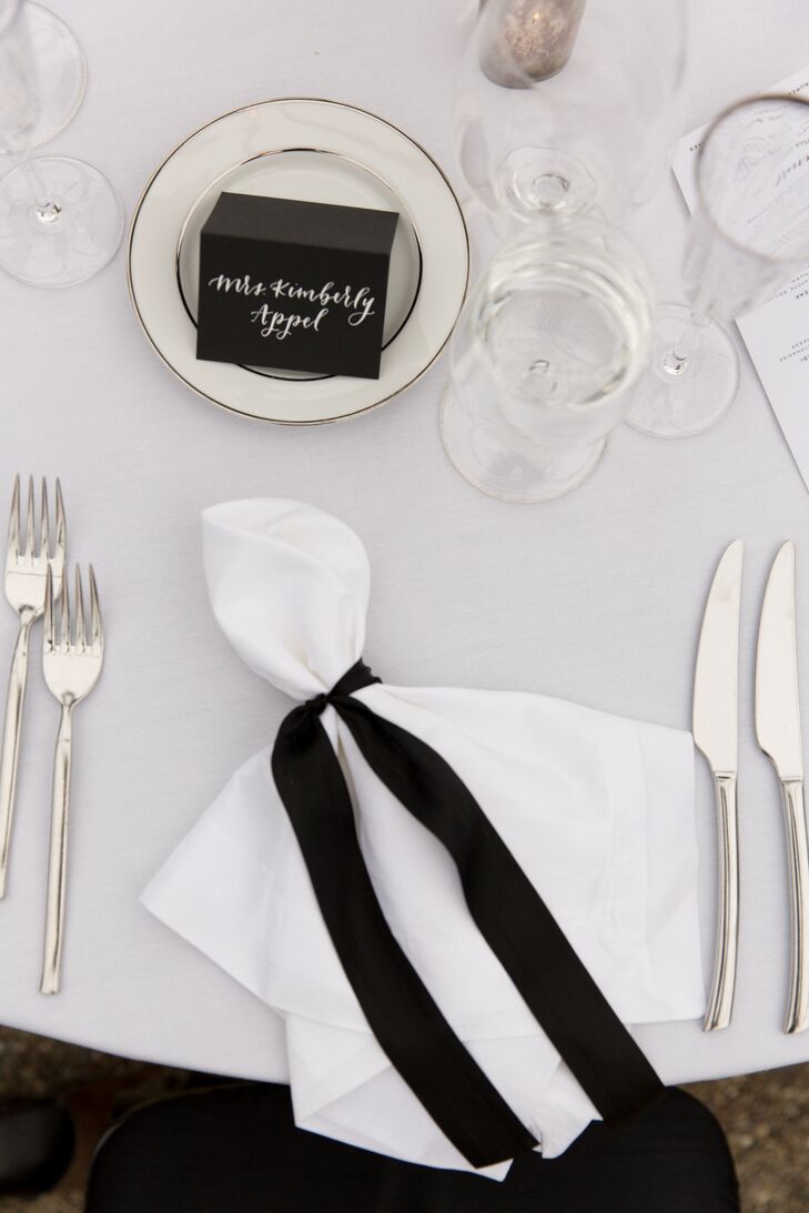 Simple, Elegant Black-and-White Table Settings